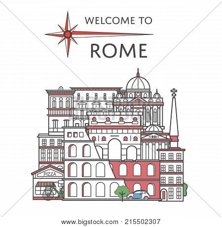 Welcome Rome Poster Vector & Photo (Free Trial) | Bigstock