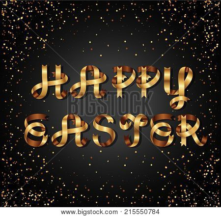 Happy Easter Gold Vector & Photo (Free Trial) | Bigstock