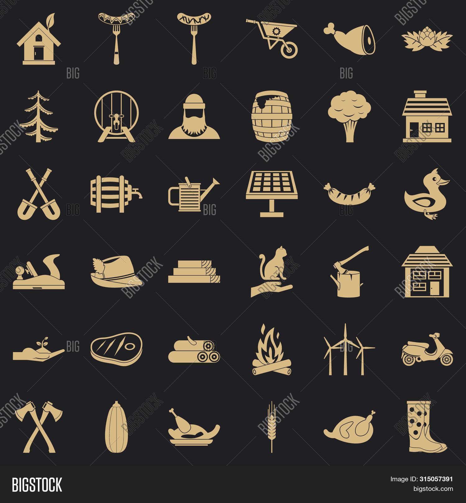 Farmer Icons Set. Image & Photo (Free Trial) | Bigstock