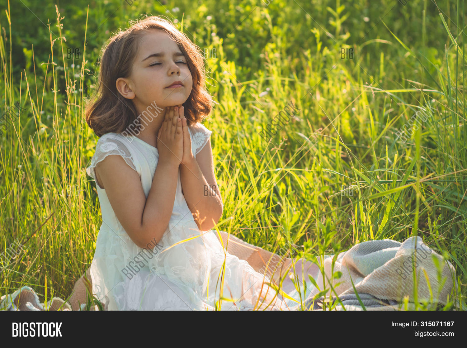 Little Girl Closed Her Image & Photo (Free Trial) | Bigstock