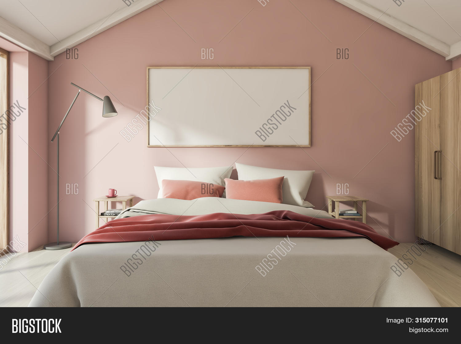 Pink Attic Bedroom Image & Photo (Free Trial) | Bigstock