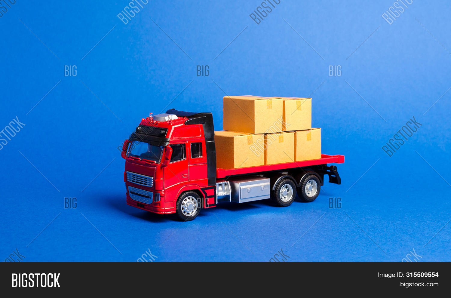 Red Truck Loaded Boxes Image & Photo (Free Trial) | Bigstock