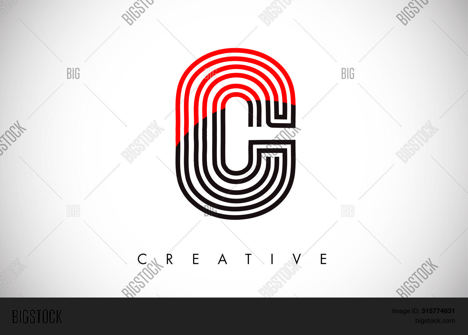 C Red Black Letter Vector & Photo (Free Trial) | Bigstock