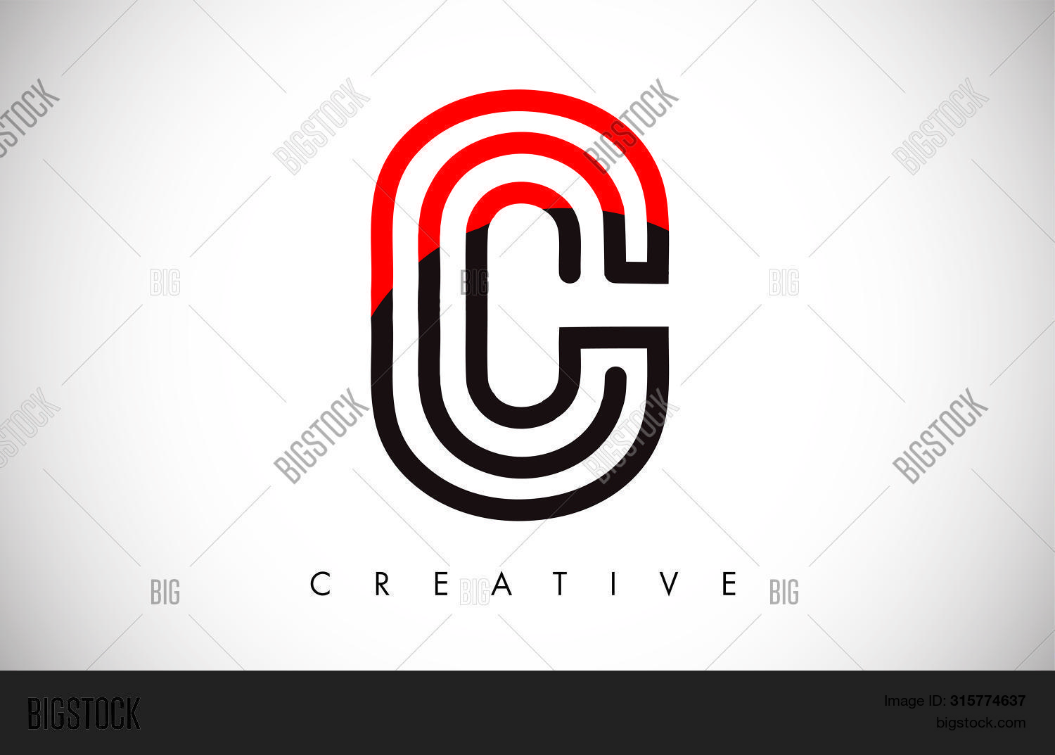 C Red Black Letter Vector & Photo (Free Trial) | Bigstock