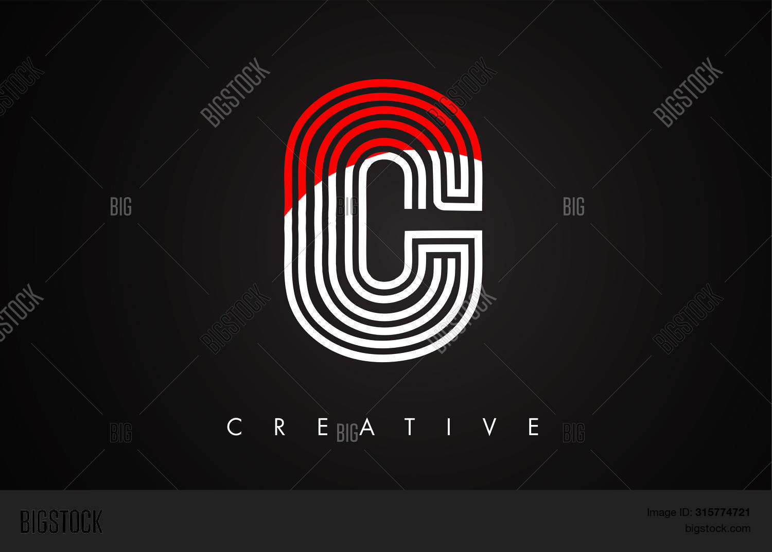 C Red Black Letter Vector & Photo (Free Trial) | Bigstock
