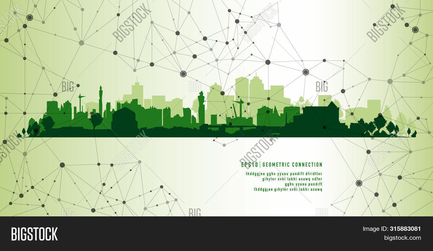 Green Cityscape Vector & Photo (Free Trial) | Bigstock