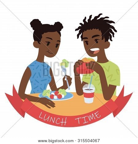 Couple Eating. Vector Vector & Photo (Free Trial) | Bigstock