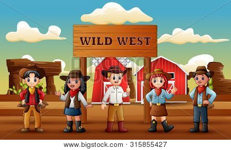 Group Cowboys Vector & Photo (Free Trial) | Bigstock