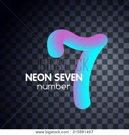 Seven Neon Number 7 Vector & Photo (Free Trial) | Bigstock