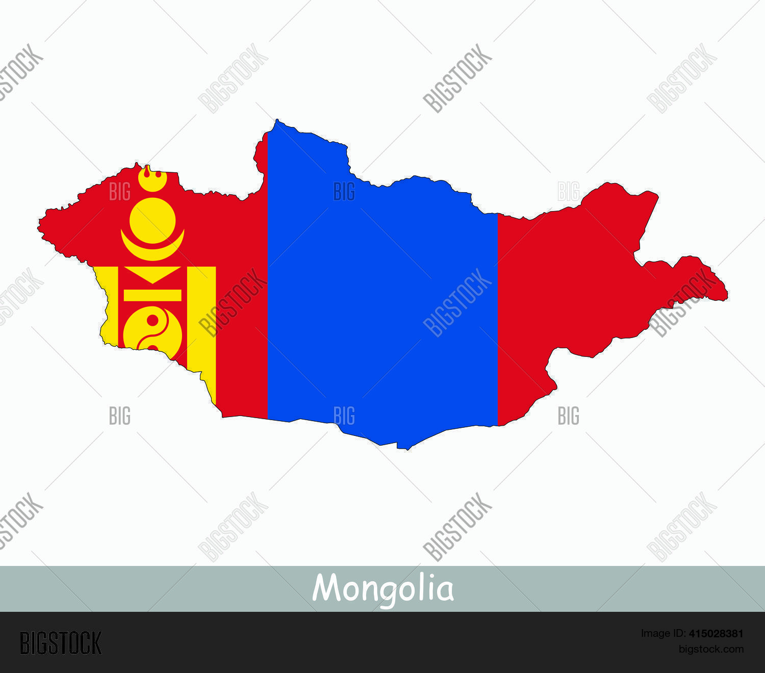 Mongolia Map Flag. Vector & Photo (Free Trial) | Bigstock