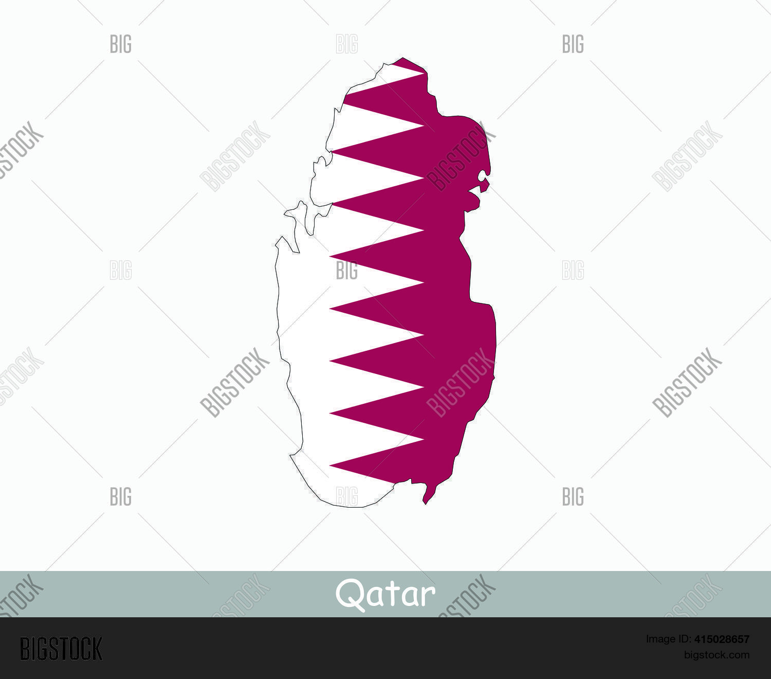 Qatar Flag Map. Map Vector & Photo (Free Trial) | Bigstock