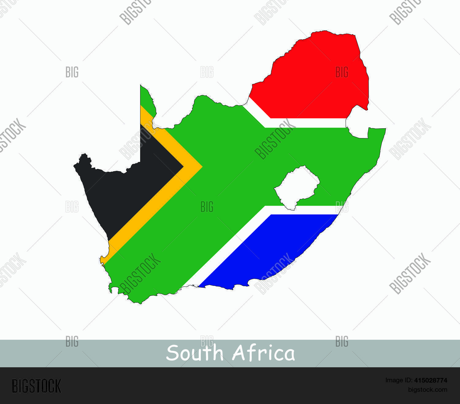 South Africa Flag Map Vector & Photo (Free Trial) | Bigstock