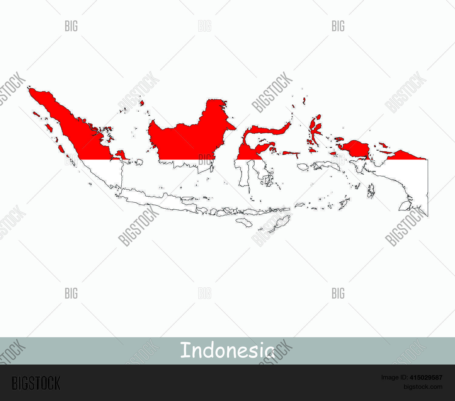 Indonesia Map Flag. Vector & Photo (Free Trial) | Bigstock