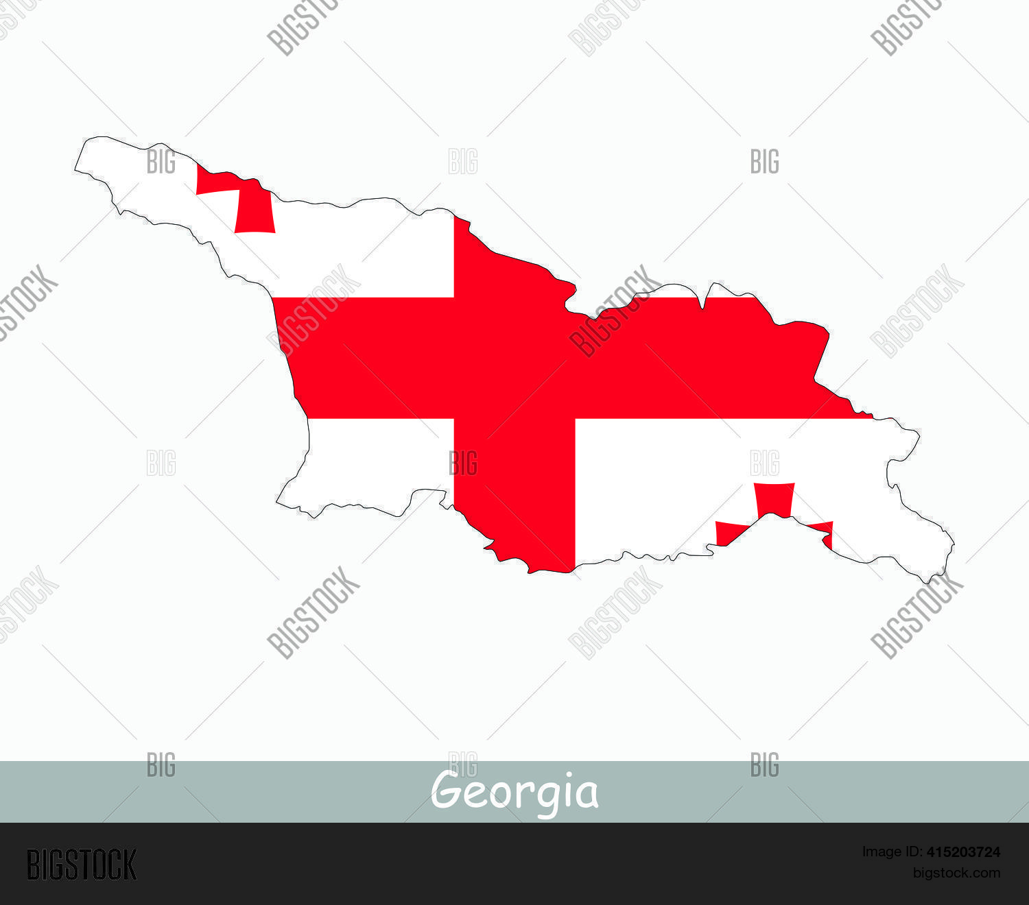 Georgia Map Flag. Map Vector & Photo (Free Trial) | Bigstock