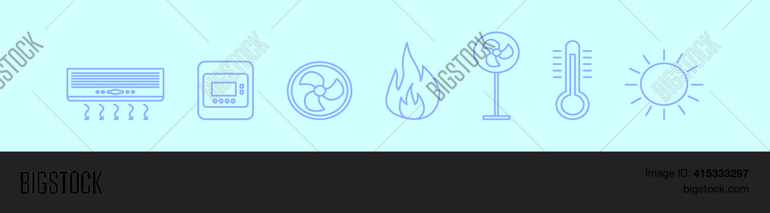 Set Hvac Cartoon Icon Vector & Photo (Free Trial) | Bigstock