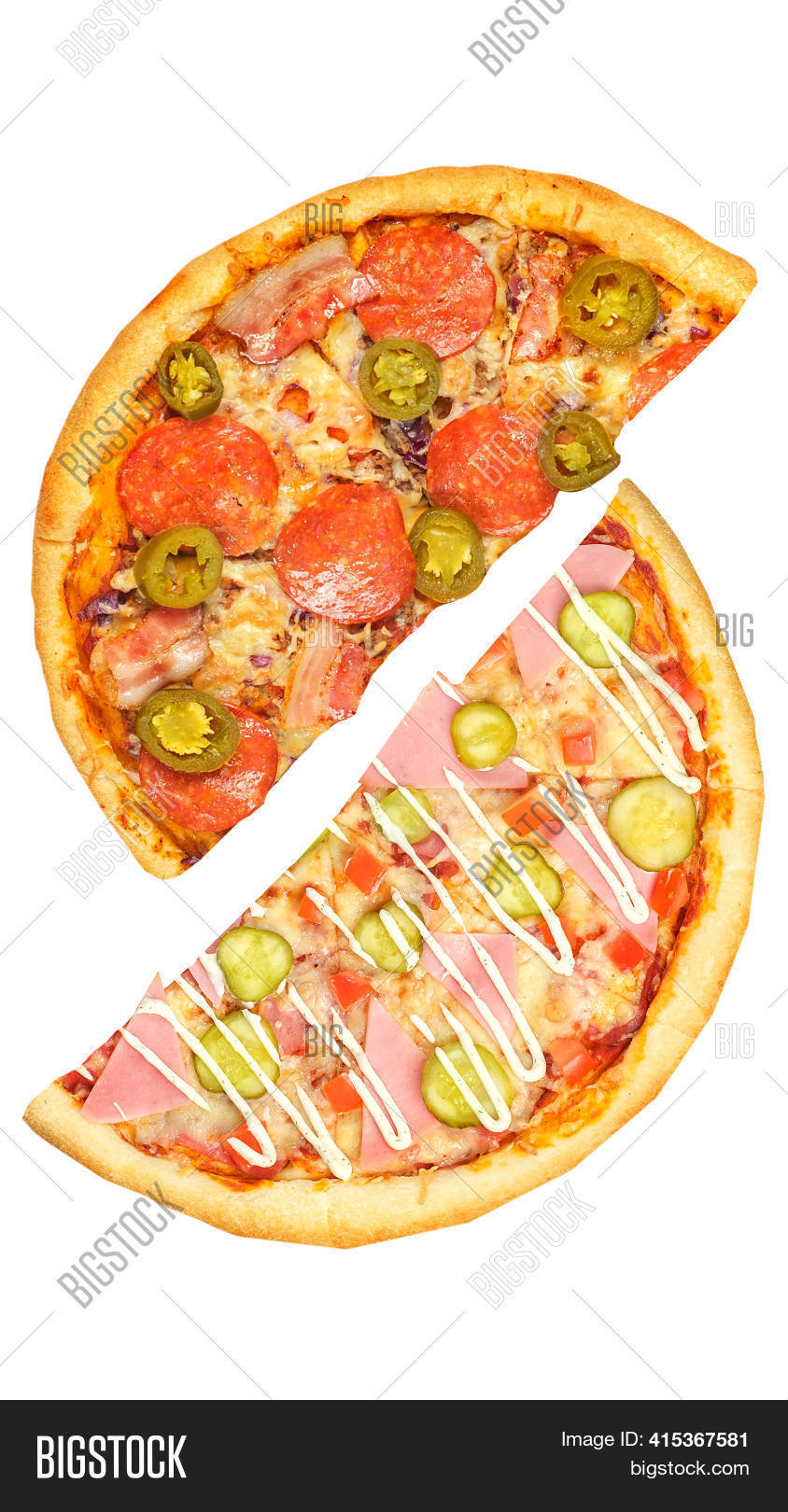 Pizza, Two Halves Image & Photo (Free Trial) | Bigstock