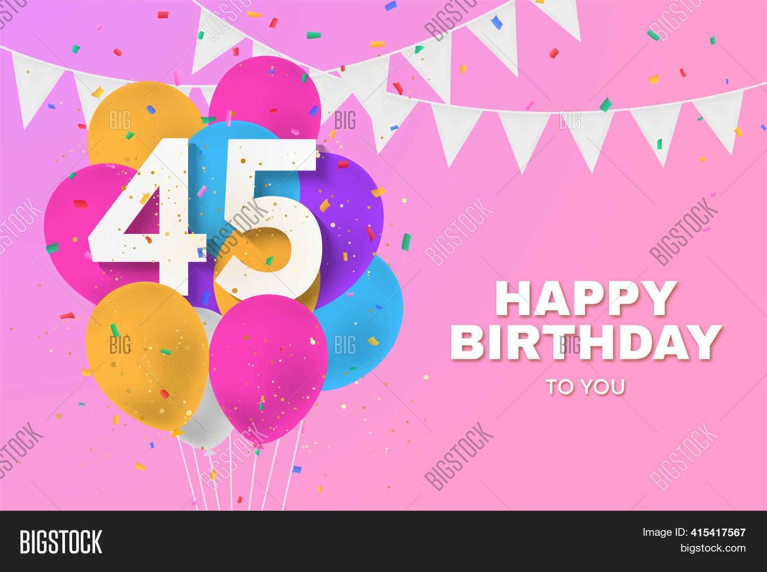 Happy 45th Birthday Image & Photo (Free Trial) | Bigstock