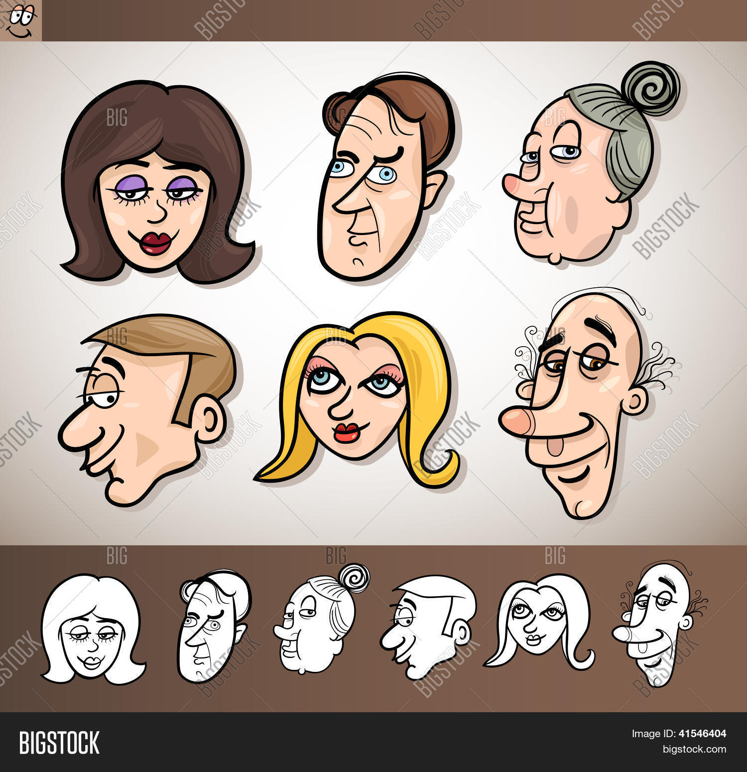 Cartoon People Heads Vector & Photo (Free Trial) | Bigstock
