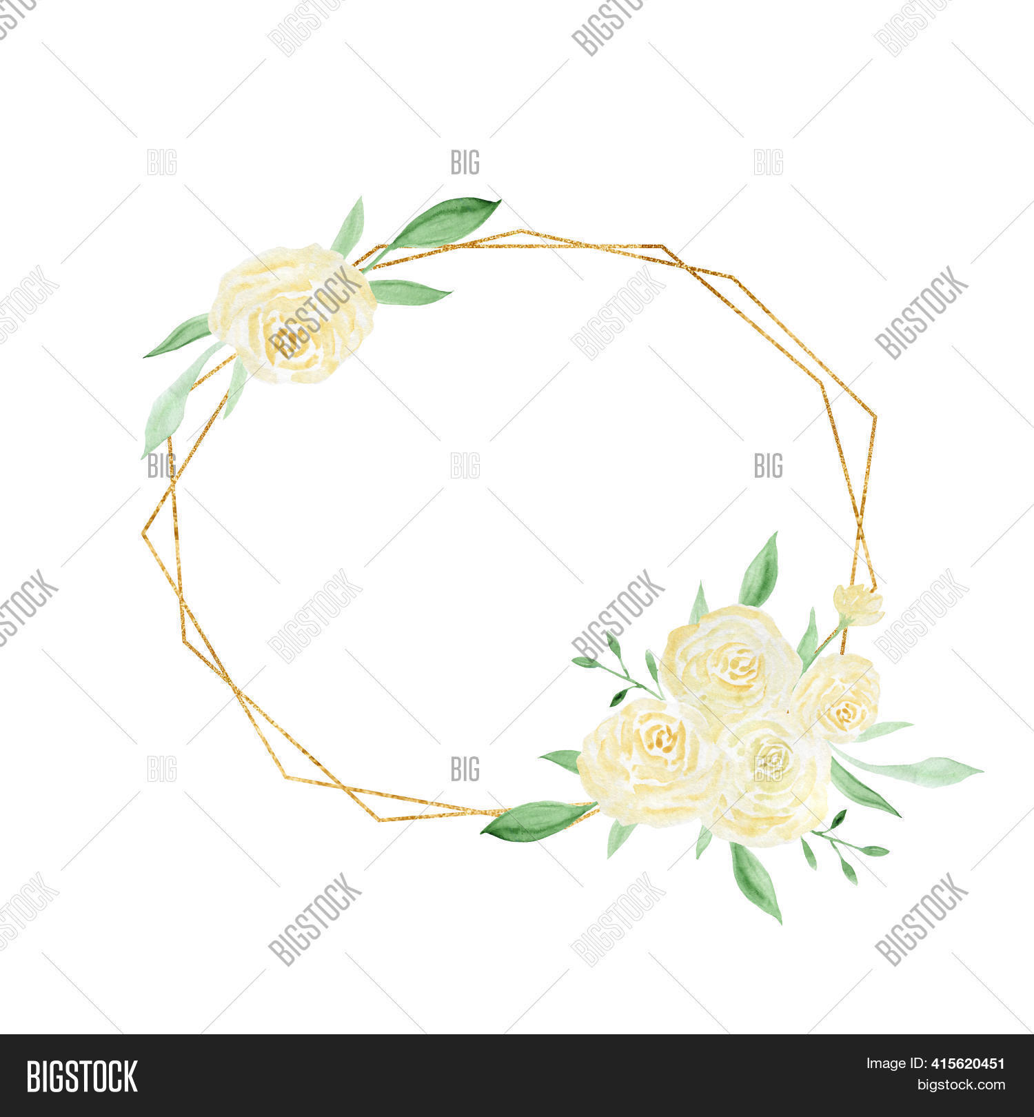 Gold Frame Watercolor Image & Photo (Free Trial) | Bigstock