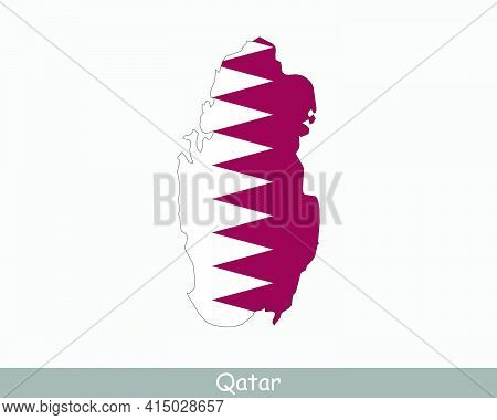 Qatar Flag Map. Map Vector & Photo (Free Trial) | Bigstock