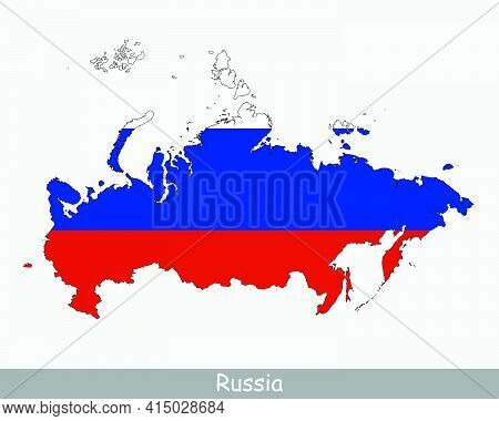 Russia Flag Map. Map Vector & Photo (Free Trial) | Bigstock