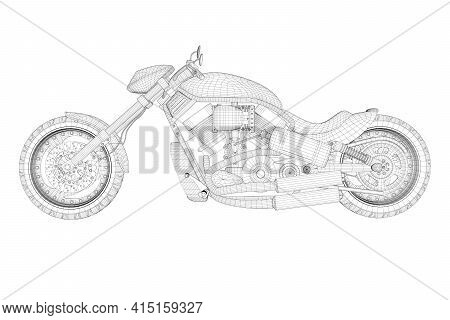 Motorcycle Wireframe Vector & Photo (Free Trial) | Bigstock