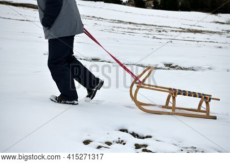 Man Pulls Sledge Hill Image & Photo (Free Trial) | Bigstock