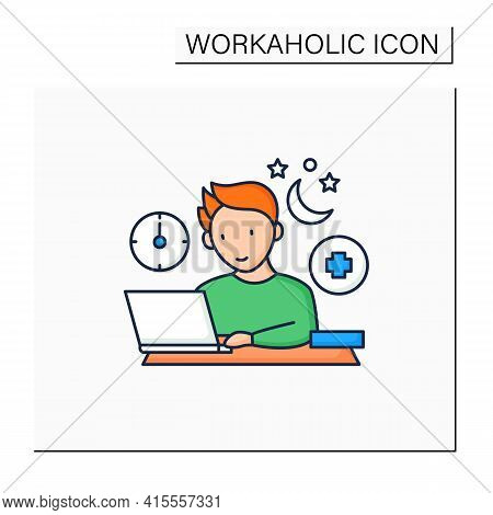 Workaholic Color Icon Vector & Photo (Free Trial) | Bigstock