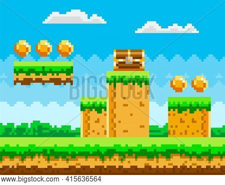 Pixel-game Background Vector & Photo (Free Trial) | Bigstock