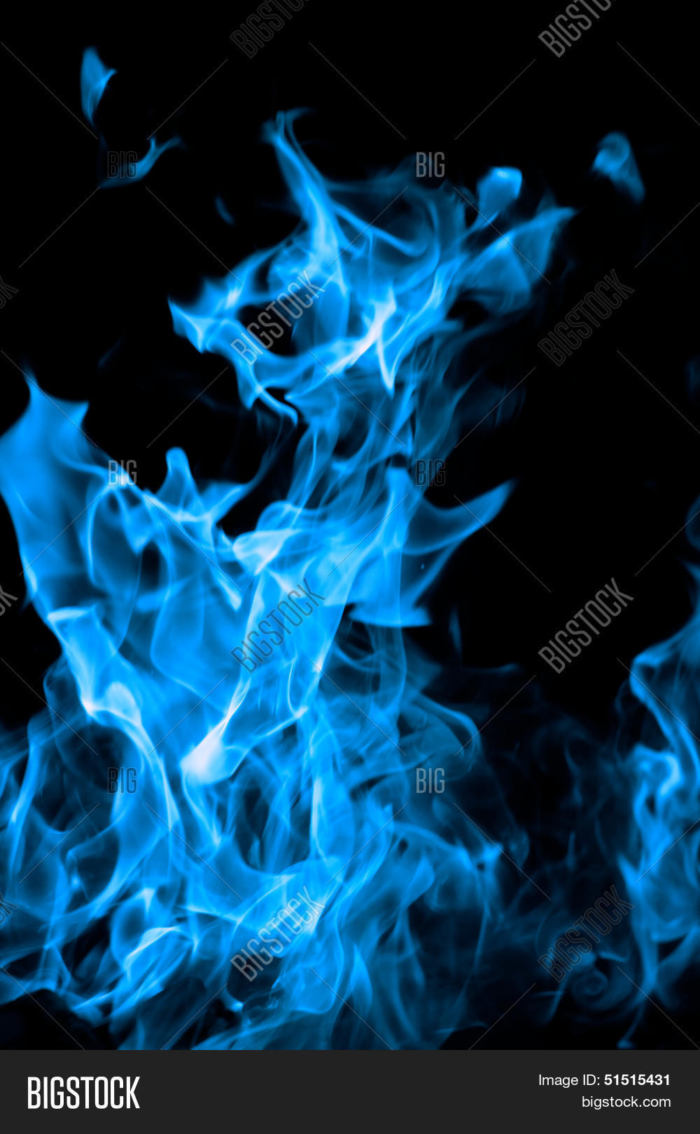 Blue Fire On Black Image & Photo (Free Trial) | Bigstock