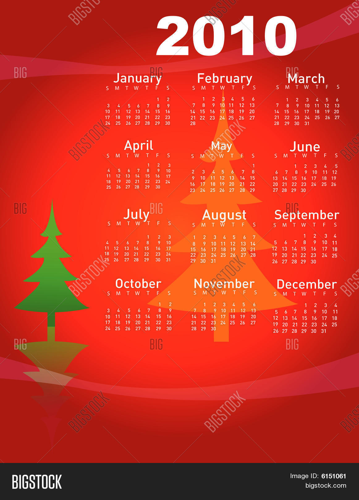 2010 Calendar Vector & Photo (Free Trial) | Bigstock