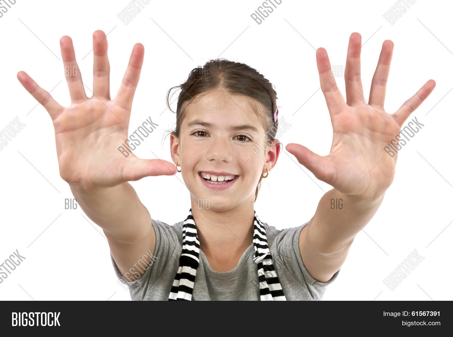 Girl Showing Two Hands Image & Photo (Free Trial) | Bigstock