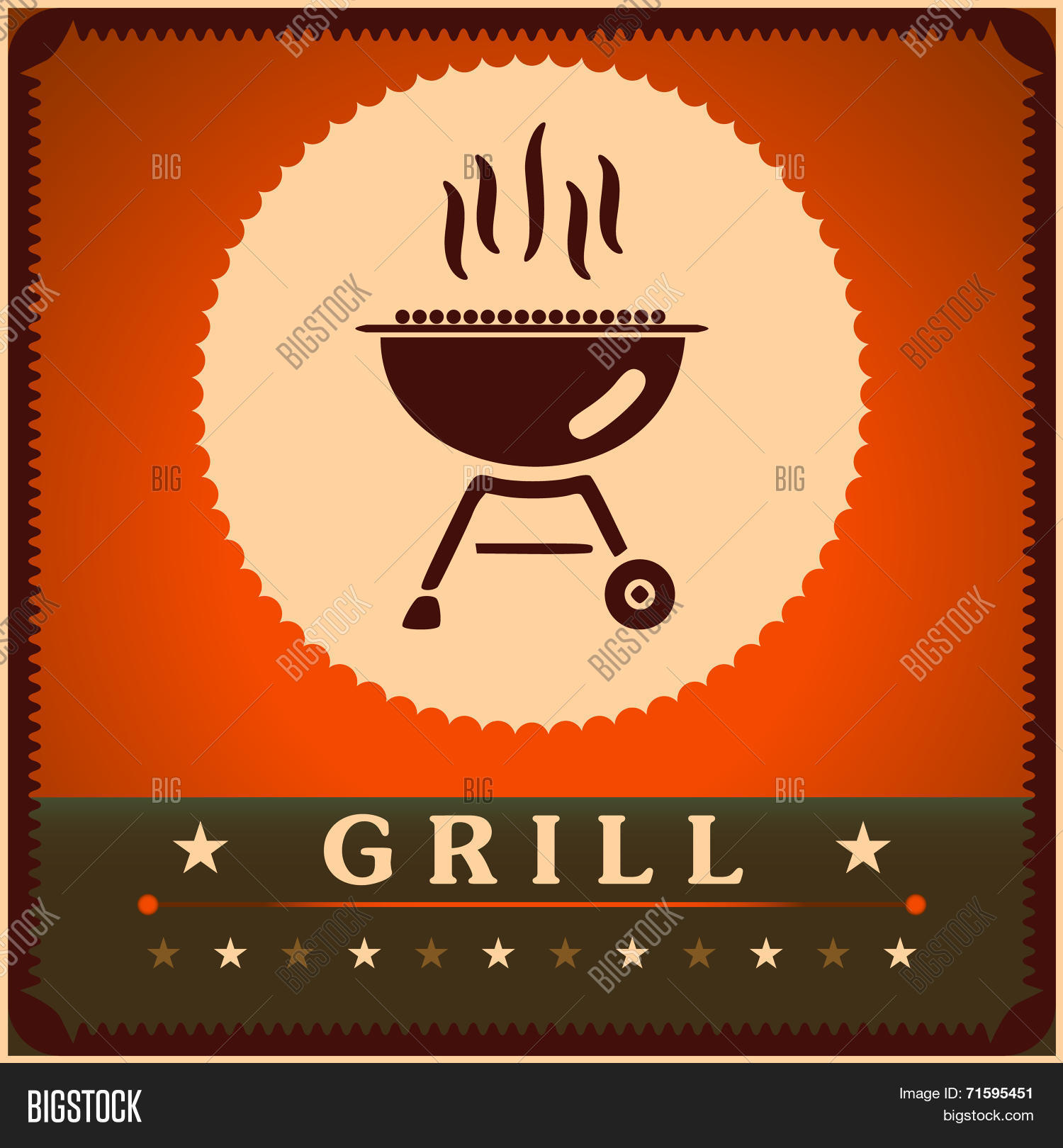 Retro Grill Menu Card Vector & Photo (Free Trial) | Bigstock