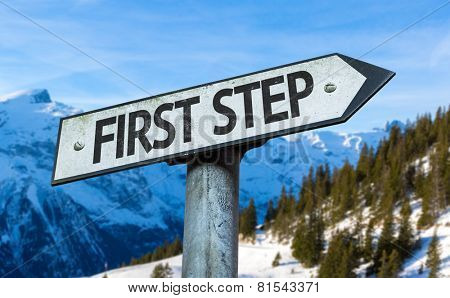 First Step Sign Winter Image & Photo (Free Trial) | Bigstock
