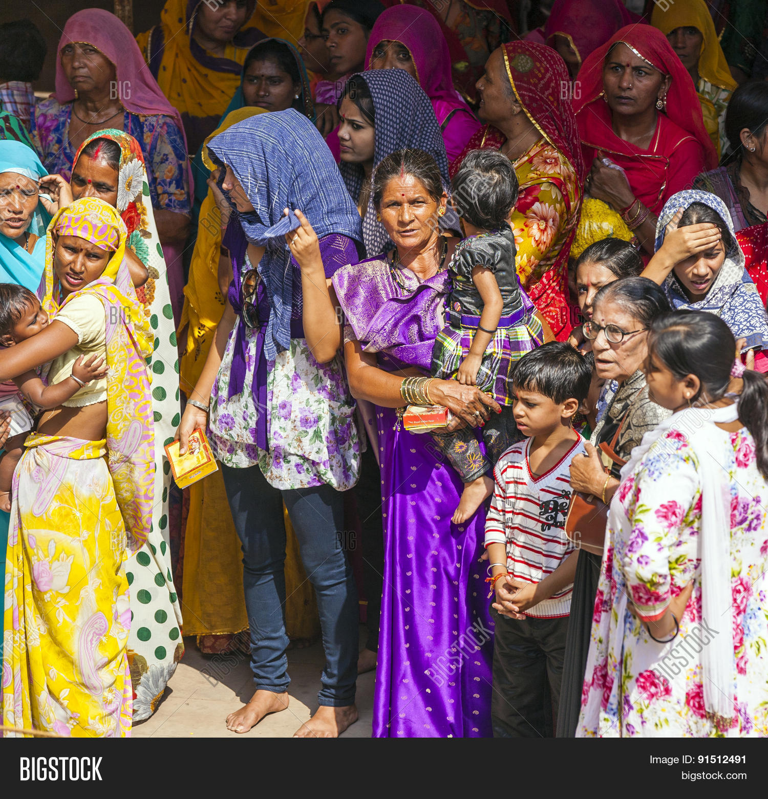 Indian Women Queue Image & Photo (Free Trial) | Bigstock