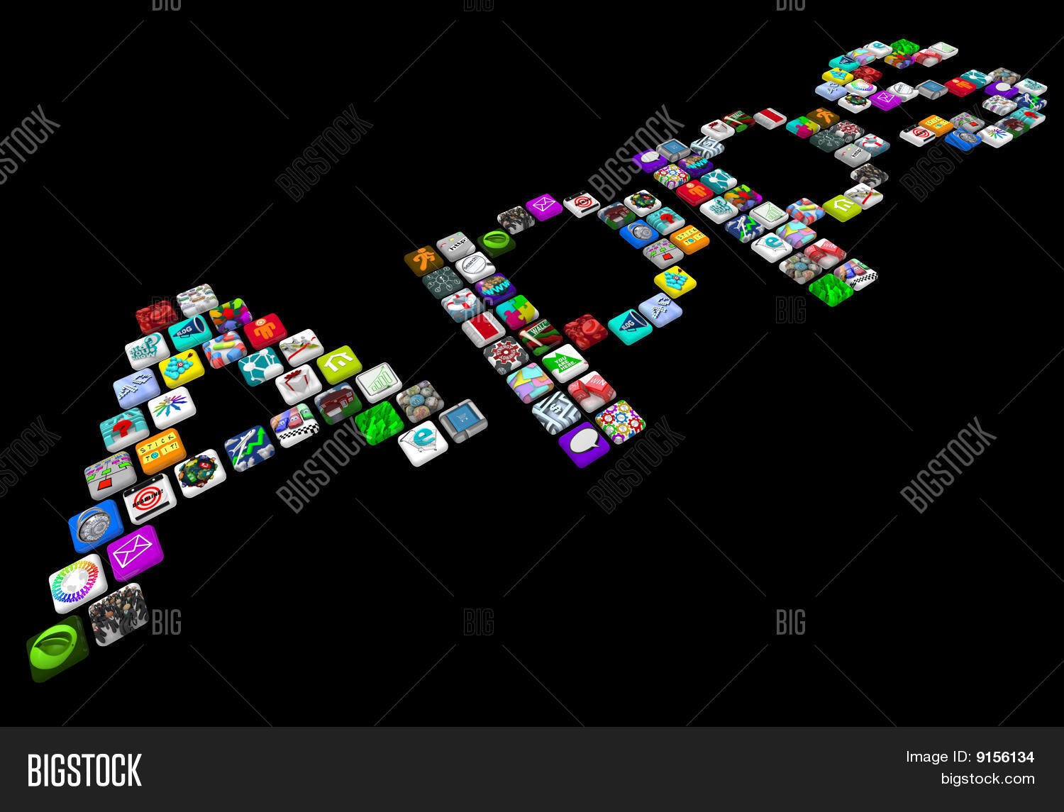 Apps - Many Tile Icons Image & Photo (Free Trial) | Bigstock