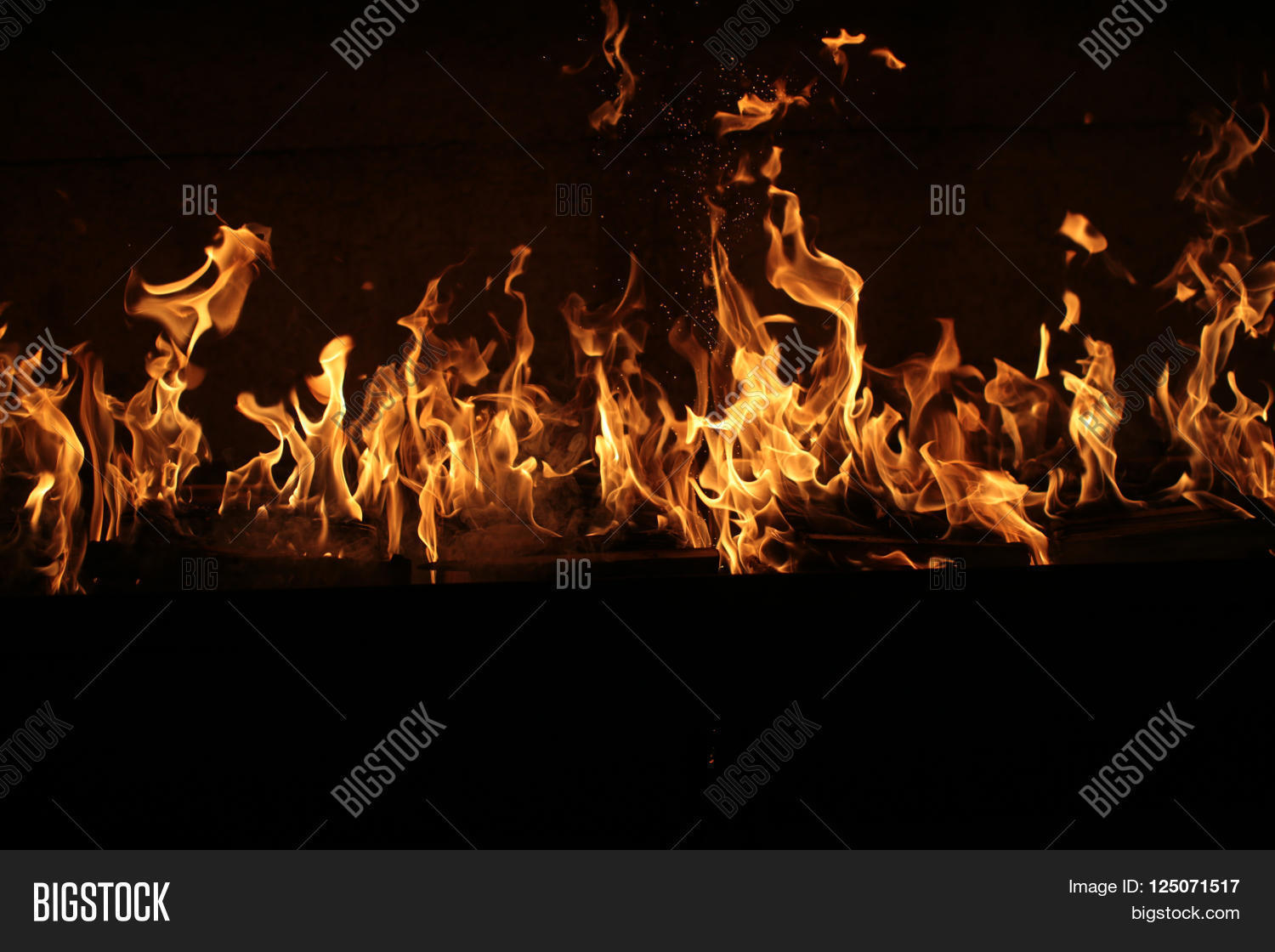 Fire Line On Black Image & Photo (Free Trial) | Bigstock