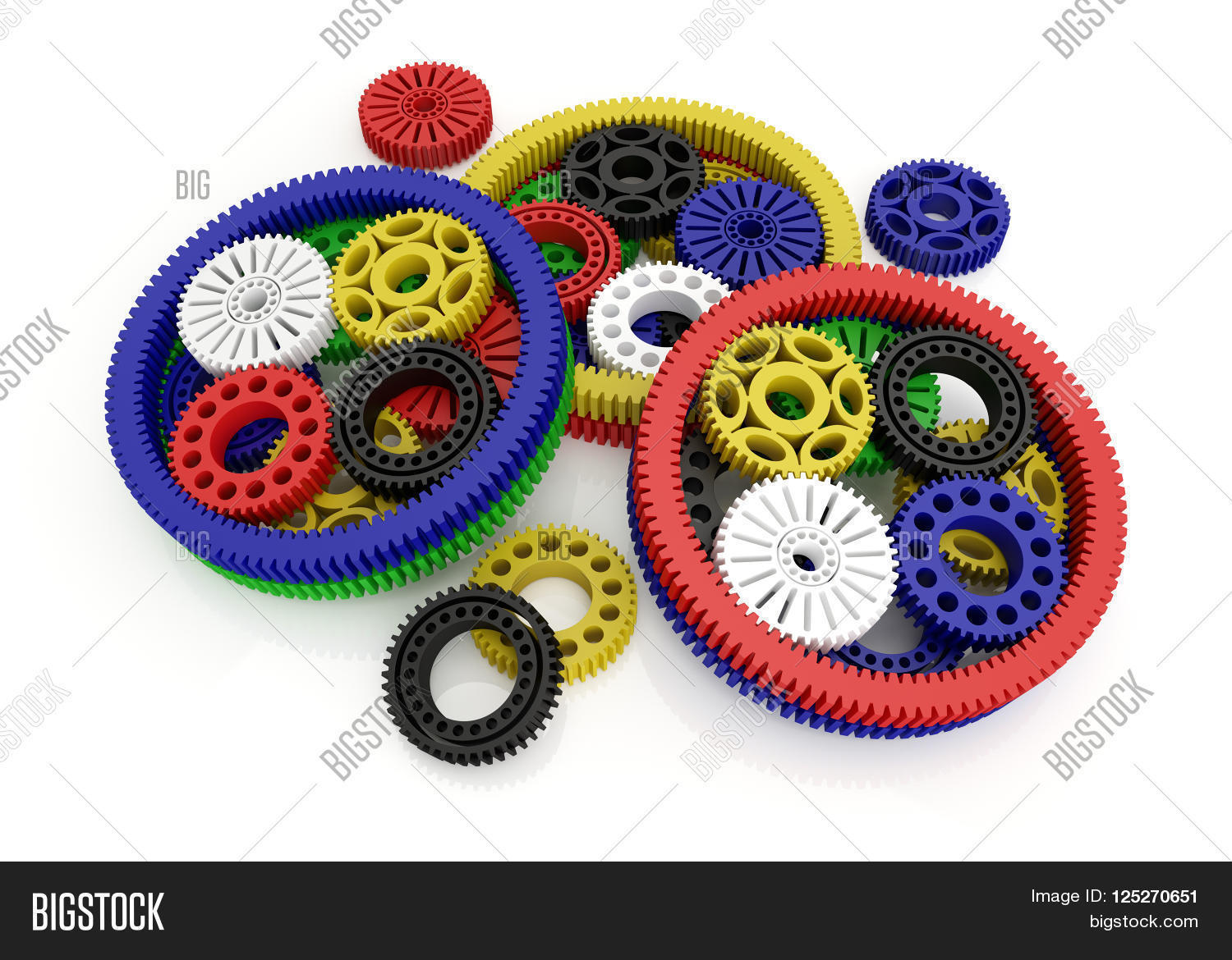 Gears Colored Isolated Image & Photo (Free Trial) | Bigstock