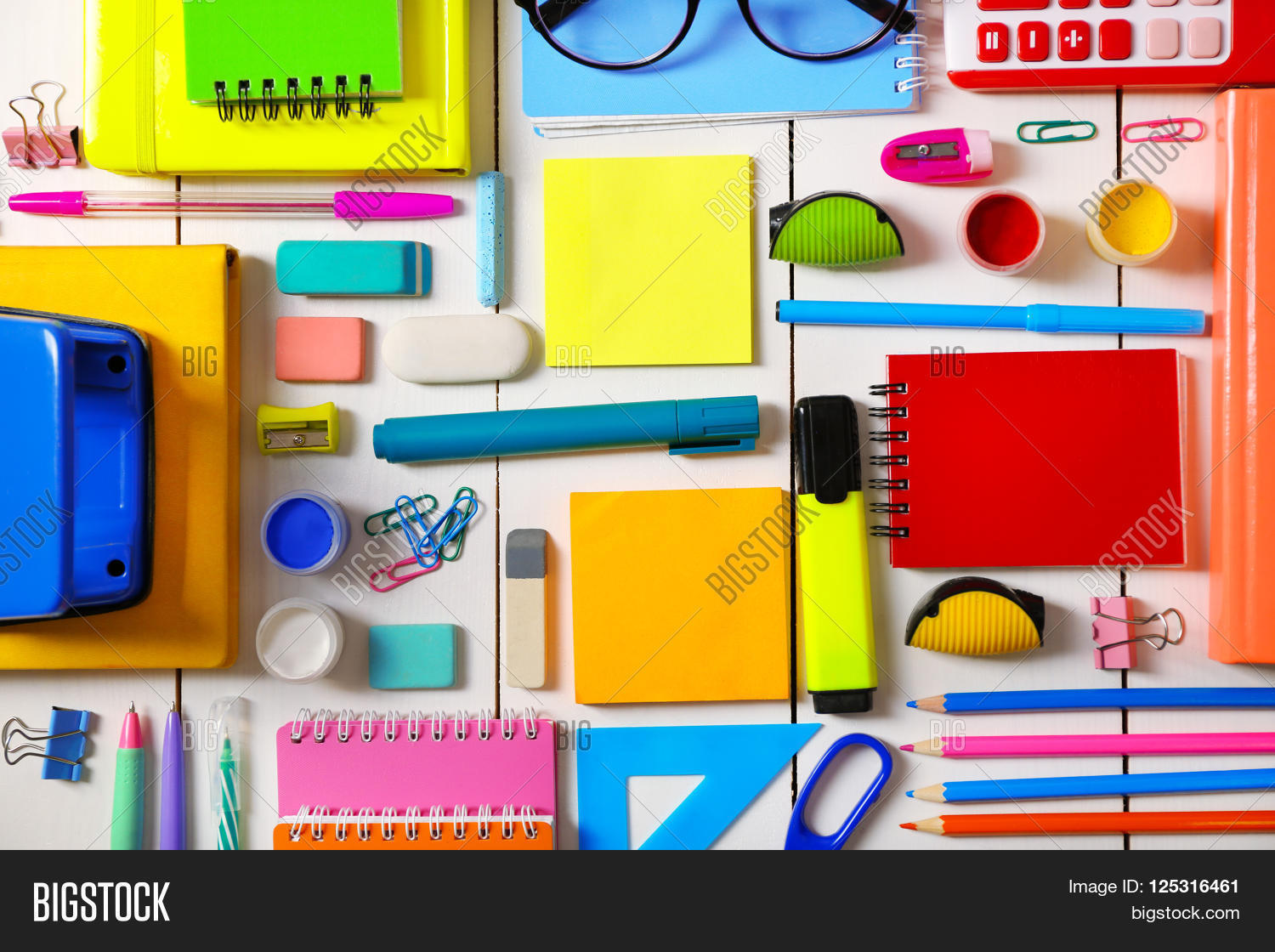 Flat Lay Stationery On Image & Photo (Free Trial) | Bigstock