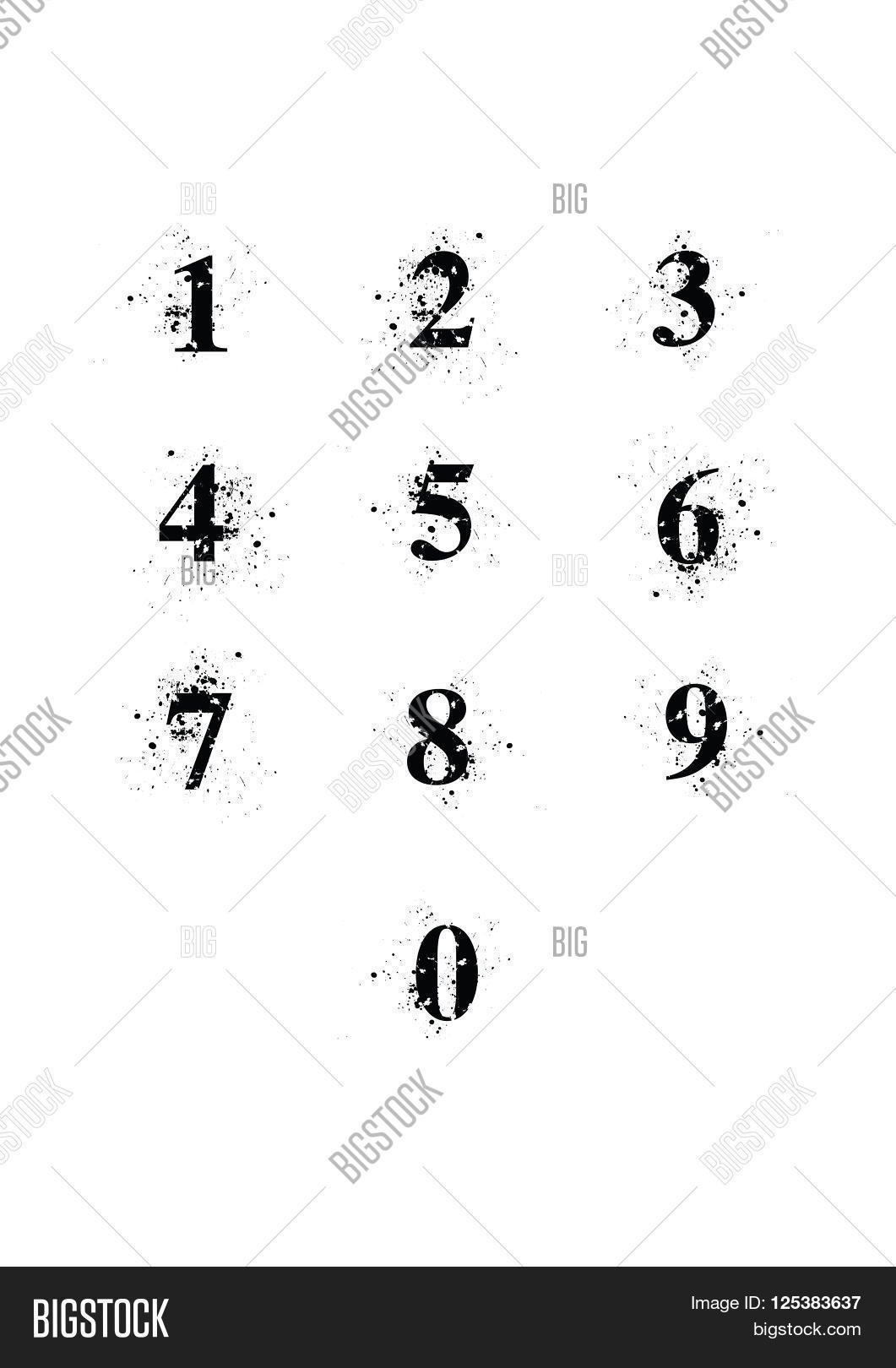 Blot Font Numbers Set Image & Photo (Free Trial) | Bigstock