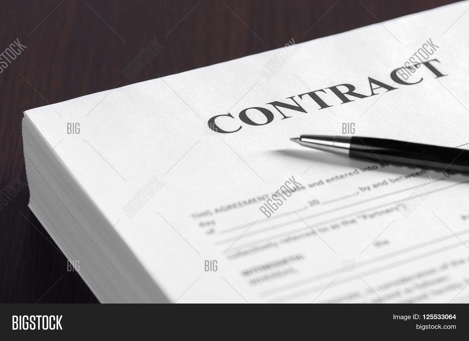 Contract On Desktop Image & Photo (Free Trial) | Bigstock