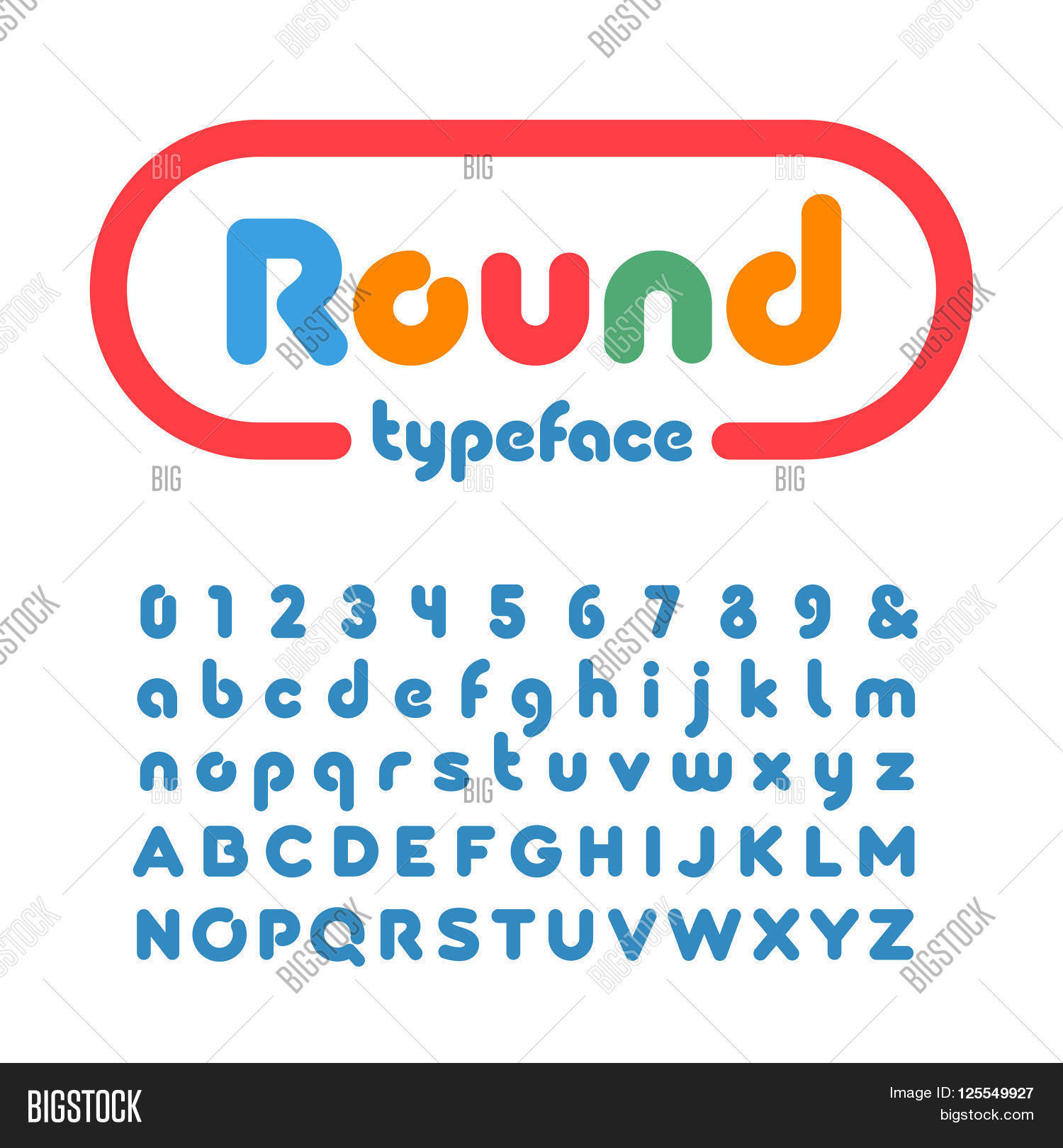 Rounded Font. Vector Vector & Photo (Free Trial) | Bigstock