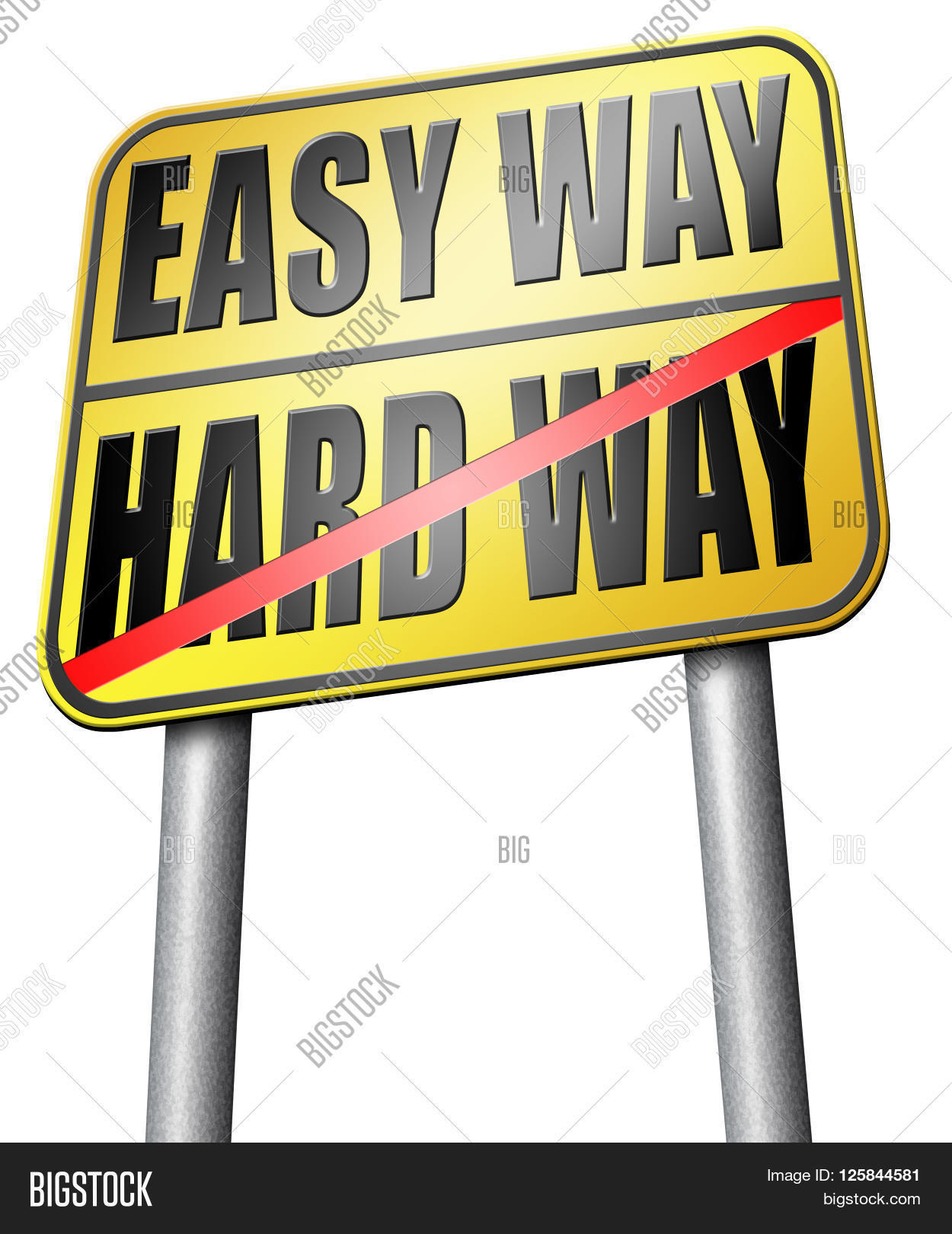 Easy Way Hard Way Take Image & Photo (Free Trial) | Bigstock