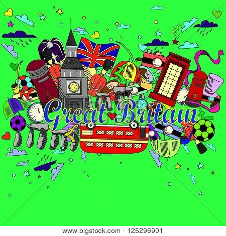 Great Britain Line Vector & Photo (Free Trial) | Bigstock