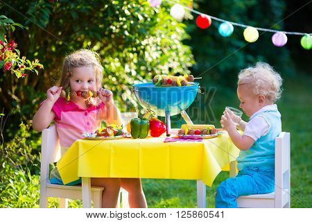 Children Grilling Meat Image & Photo (Free Trial) | Bigstock