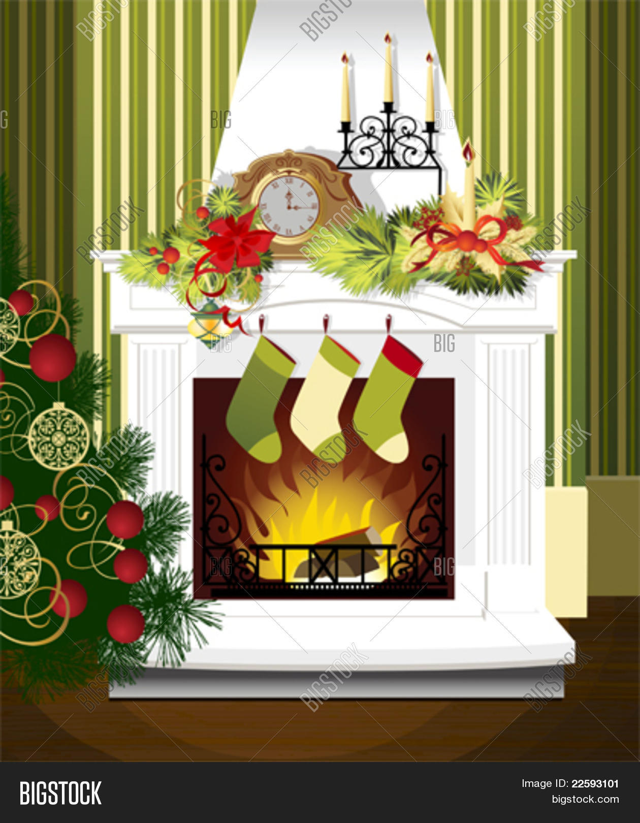 Christmas Room Vector & Photo (Free Trial) | Bigstock
