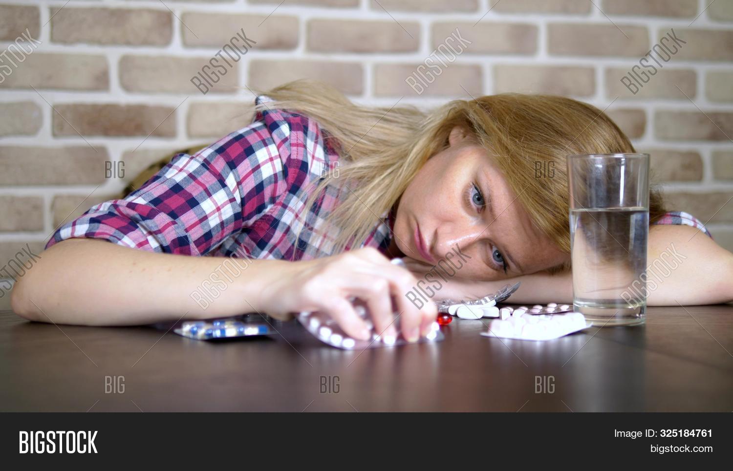 Sick Sad Woman Sorting Image & Photo (Free Trial) | Bigstock
