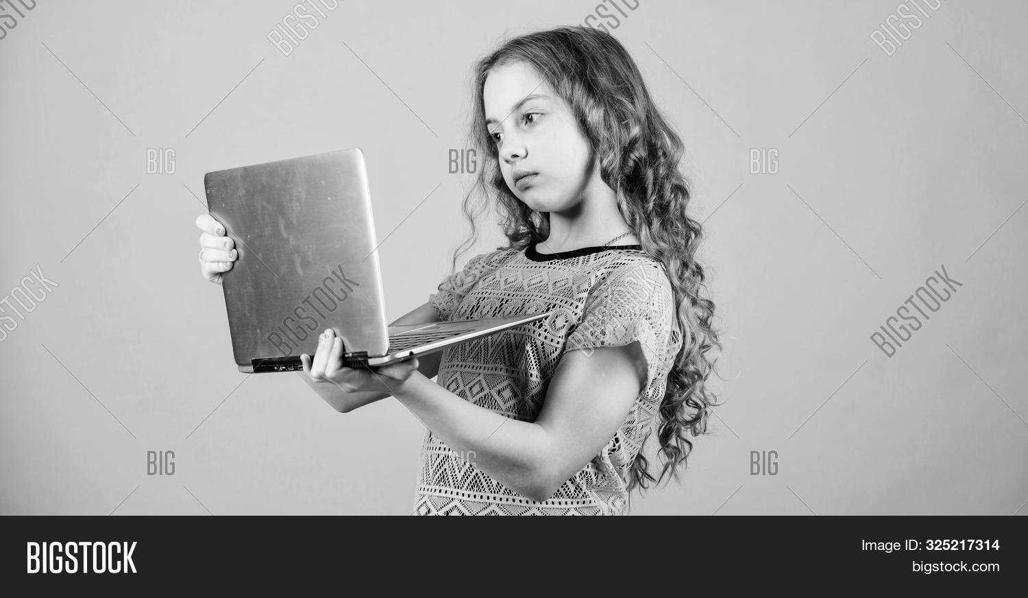 Little Child Using Pc Image & Photo (Free Trial) | Bigstock