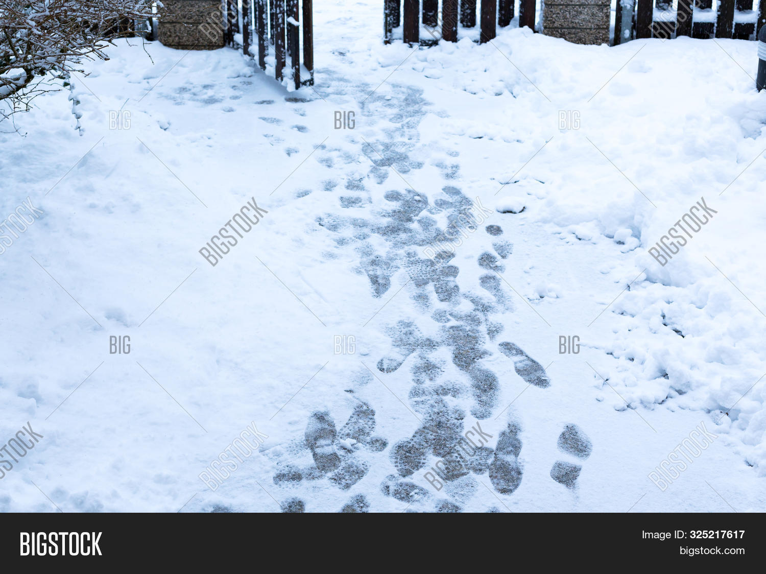Footprints On Snowy Image & Photo (Free Trial) | Bigstock