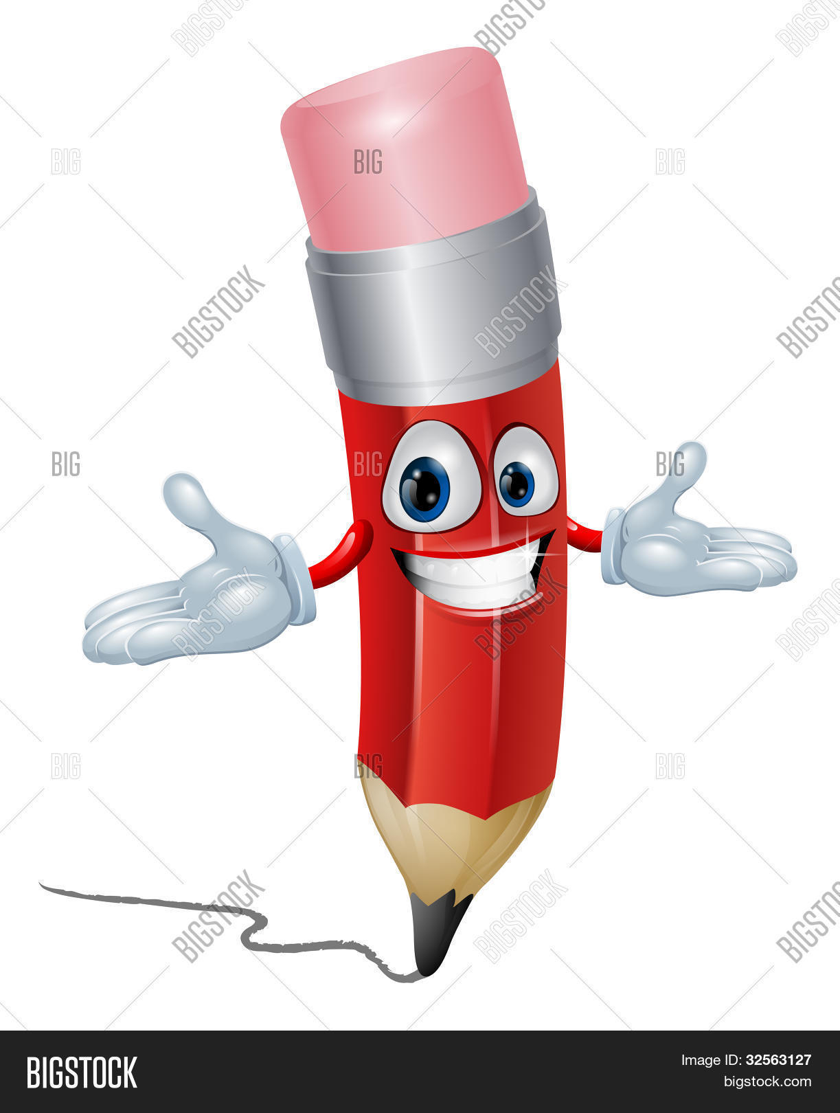Pencil Cartoon Vector & Photo (Free Trial) | Bigstock